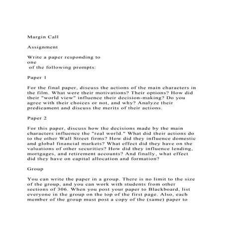 Margin CallAssignmentWrite a paper responding to one.docx