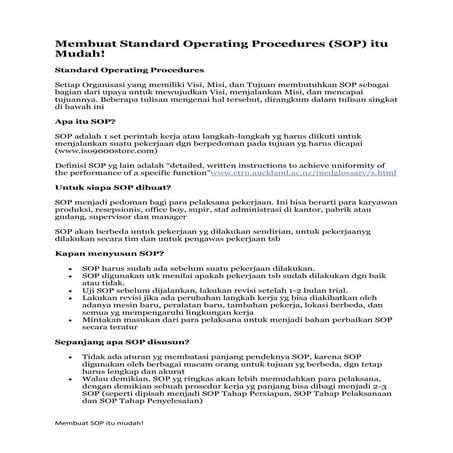 Mari membuat-standard-operating-procedures | PDF