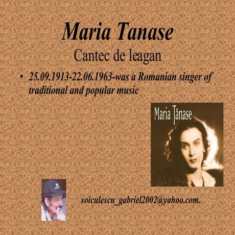 Maria Tanase Cantec De Leagan | PPS