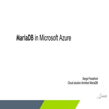 MariaDB on MS Azure - 2 | PPT