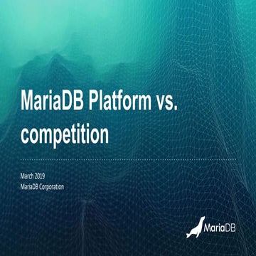 MariaDB Platform vs. Competitors | PDF
