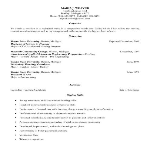 Maria J Weaver - Resume | DOC