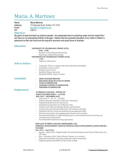CV Nicholas Marshall | PDF