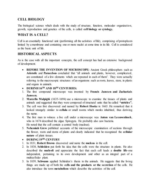 Cell and cell theory | PPT