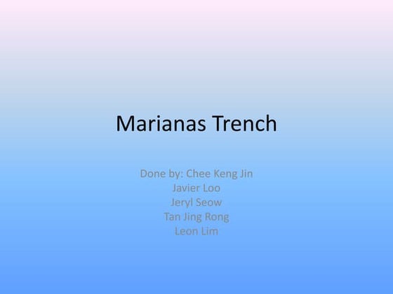 The mariana trench | PPTX