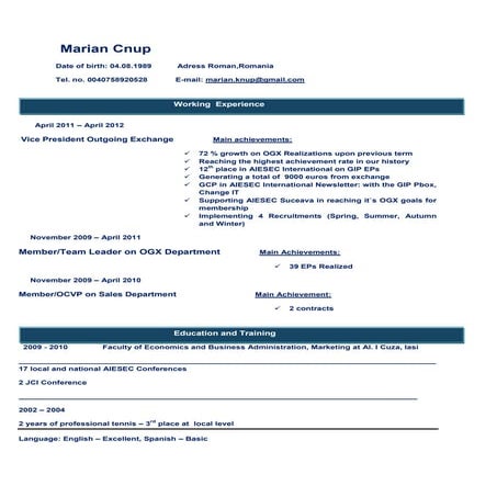 Marian knup cv | PDF