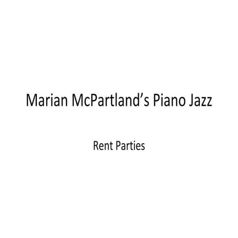 Marian Mc Partland’S Piano Jazz | PPT