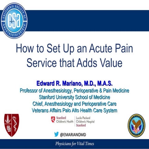 How to set up an acute pain service that adds value | PPT