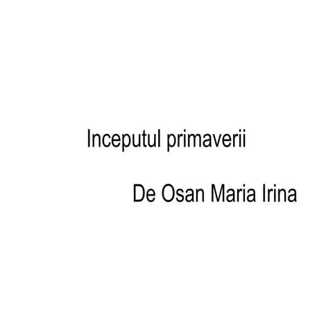 Inceputul primaverii | PPT