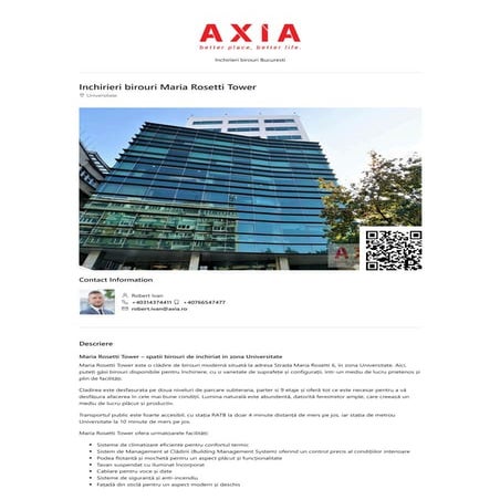 Maria Rosetti Tower – Birouri de închiriat în zona Universitate | PDF