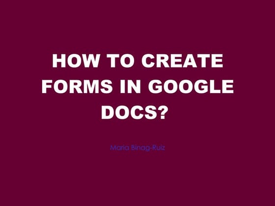 Introduction to Google Forms | PPTX