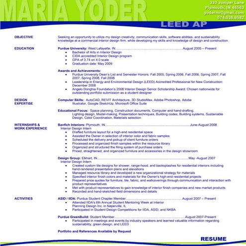 Maria Yoder Resume | PDF
