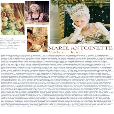 Marie Antoinette Biography | PDF