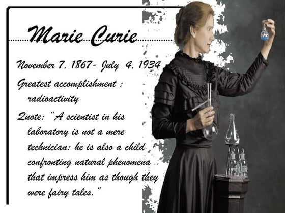 Marie curie | PPT | Chemistry | Science
