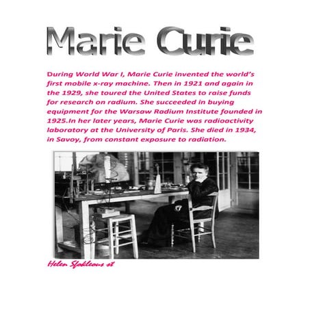 Marie Curie | DOCX | Science