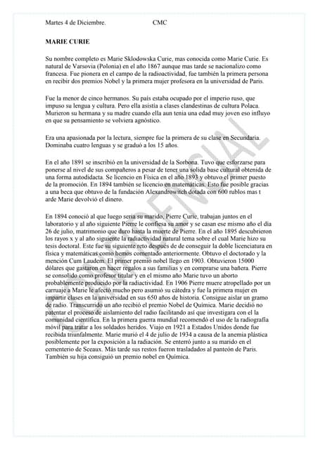 Presentacion Marie Curie | PPT