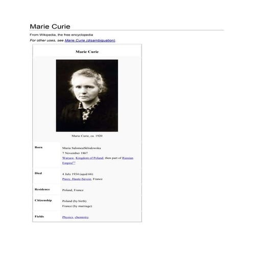 Marie curie | PDF