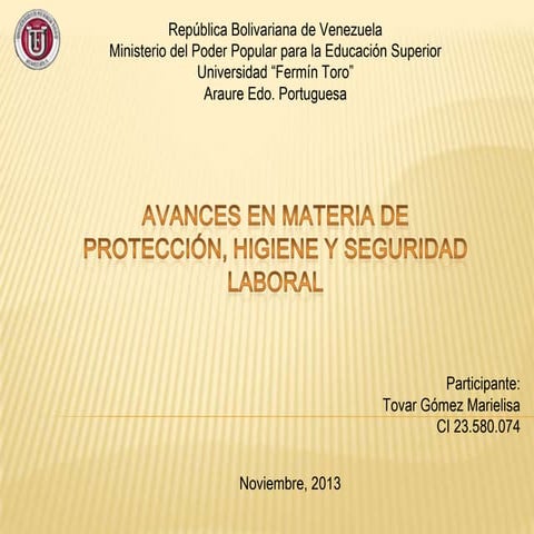 Cronología de Higiene y Seguridad Industrial en Venezuela | PPTX
