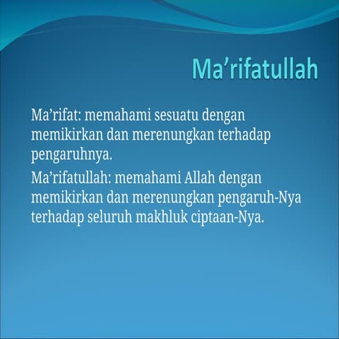 iman kepada allah [marifatullah) aaqidah | PPT