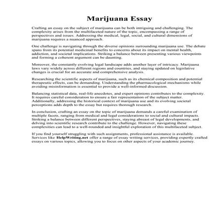 Marijuana Essay.pdf | Substance Abuse | Diseases and Conditions