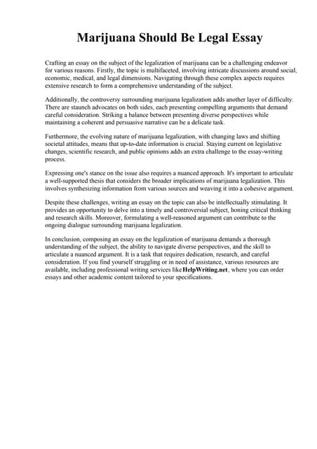 Marijuana Essay Outline. Mississippi Delta Community College | PDF