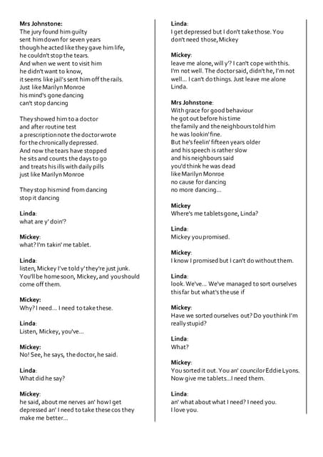 Blood Brothers: Mickey and Edward extract | DOCX