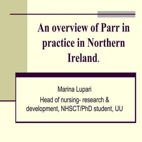 Marina Lupari: An overview of PARR in practice in Northern Ireland | PDF