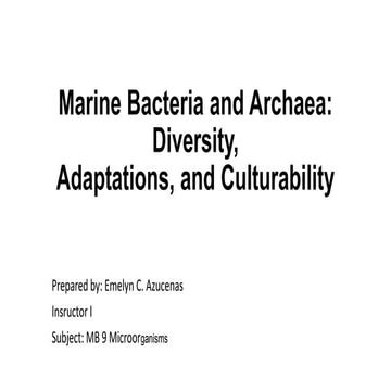 Marine-Bacteria-and-Archaea presentation | PPTX