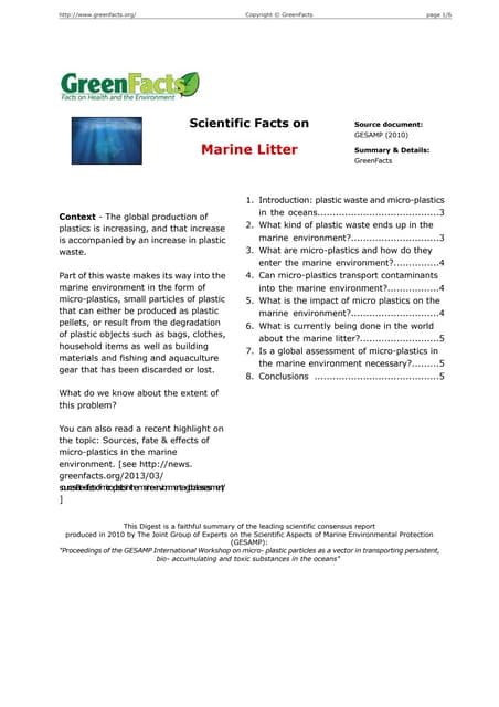 Microplastics | PDF | Environment | Science