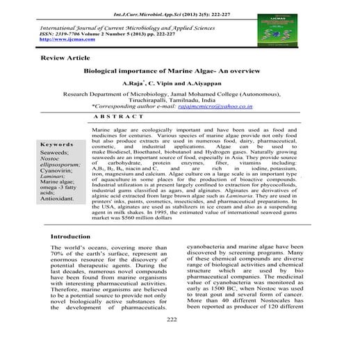 Marine algae an overview | PDF