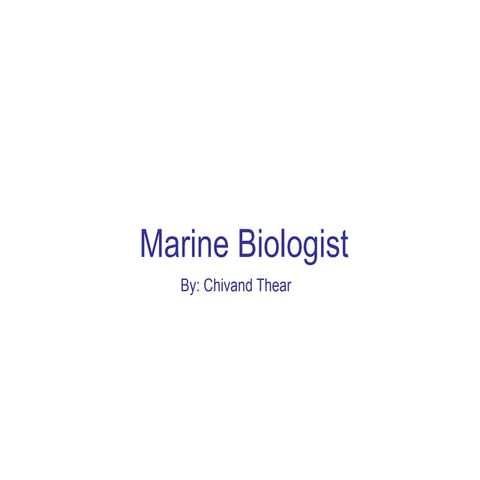 Marine biologist | PPT