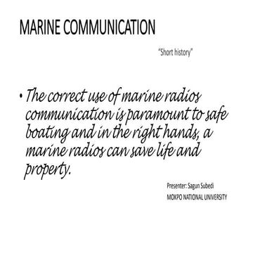 Marine communication | PPTX
