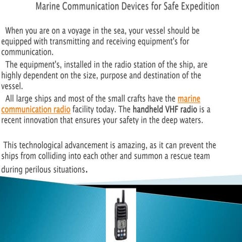 Marine communication | PPTX