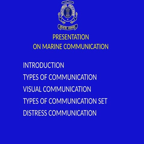 MARINE COMMUNICATION for better communication at sea | PPTX