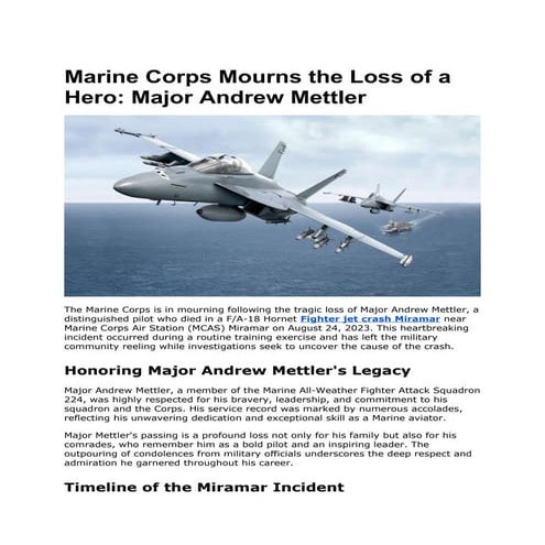 Marine Corps Mourns the Loss of a Hero_ Major Andrew Mettler.docx