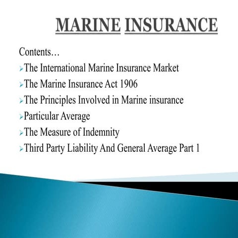 Marine insurance | PPTX