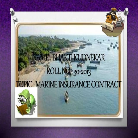Marine insurance contract | PPT