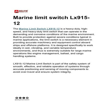 Marine Limit Switch LX915-12: Specifications and Application Guide | PDF