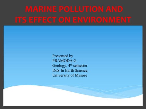 Marine pollution | PPT | Environment | Science
