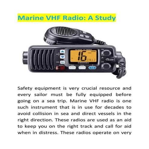 An Overview of Marine VHF Radio | PDF