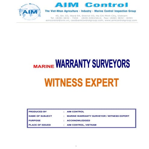 Marine warranty surveyors | PDF