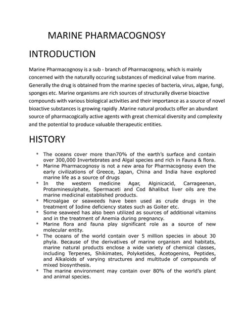 Lecture 5-marine-pharmacognosy-v3-6-per-page | PDF