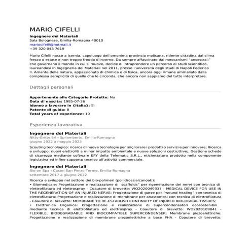 CV MARIO CIFELLI (esteso) | PDF