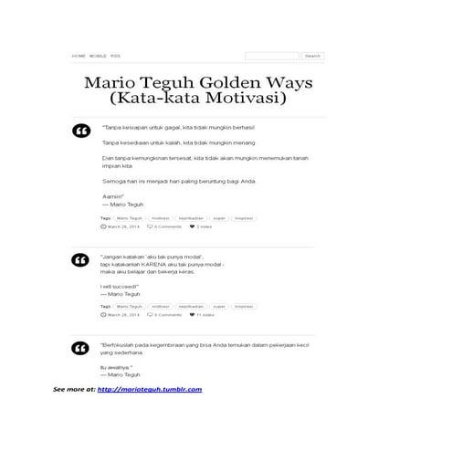 Mario teguh motivator | DOCX