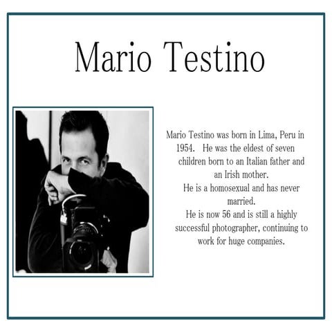 Photography: Mario testino | PPTX | Pop Culture