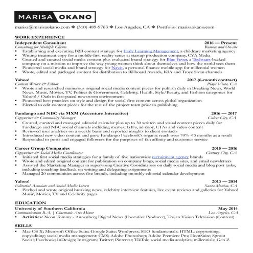 Marisa Okano - New Resume | PDF