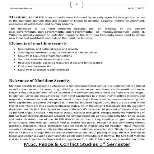 Maritime Security & Pakistan's Importance | PDF