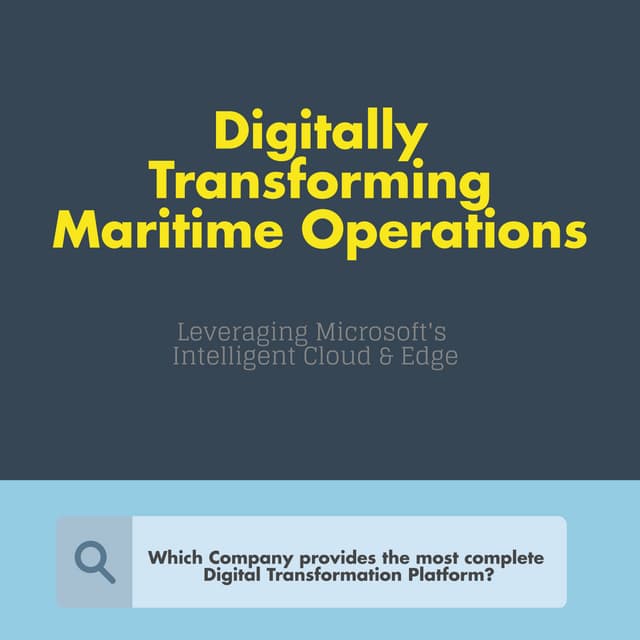Maritime digital transformation | PDF
