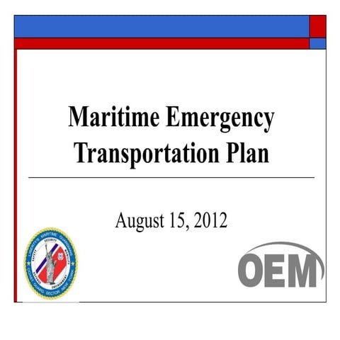 Maritime Emergency Transportation Plan | PPT