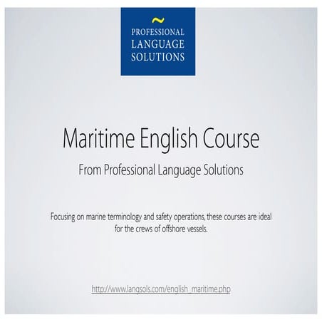 Maritime English Course - Professional Language Solutions | PDF